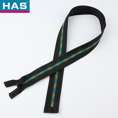 China Kunststoff-Zipper mit koreanischem Doppel-Farben-Design, Klebeharz, für Jeansjacken, jede Länge und offenes Ende zu verkaufen