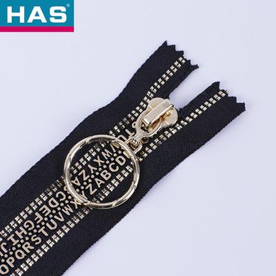 China Leichter offener Tail-Harz-Reißverschluss mit runder Legierungsring, goldbeschichtet, für Kleidung und Hosen Muster zu verkaufen