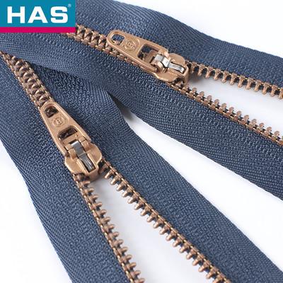 China Zíper leve de plástico 3 deslizantes para roupas ou jeans, design de imitação de cobre à venda