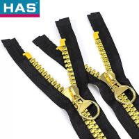 China #20 Silver Gold Teeth Various Sizes Polyester Zippers With Plastic Material for sale