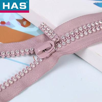 Cina # 3 # 5 # 10 Cerniera Diamante Rhinestones Cerniera Moda Open-End Colorata Cerniera di Resina in vendita