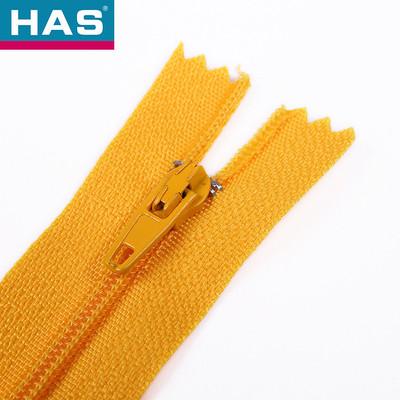 China #3 Auto Lock Nylon Coil Zipper Orange 12 Inch Invisible Zipper Closed End for sale