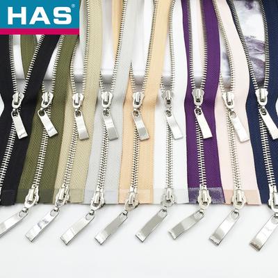 China #7 #8 Zíper de Metal Bidirecional Liso com Cursor de Trava Automática Preciso Preciso à venda