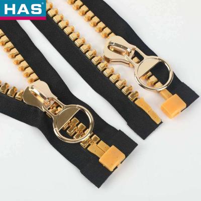 중국 #15 금속 지퍼 오픈 엔드 빅 사이즈 황동 지퍼 의류용 판매용