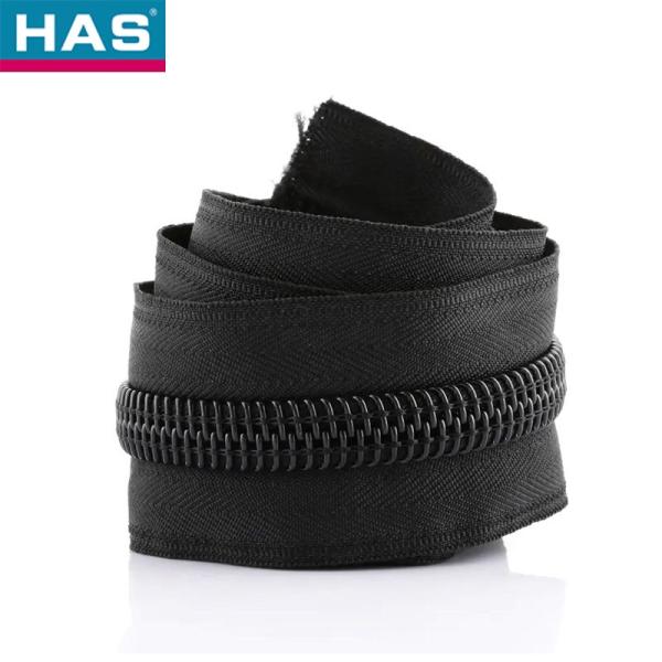 Quality Black Nylon Long Chain Zipper Roll Double Sided Long Chain Zipper for sale