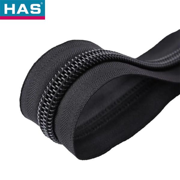 Quality Black Nylon Long Chain Zipper Roll Double Sided Long Chain Zipper for sale
