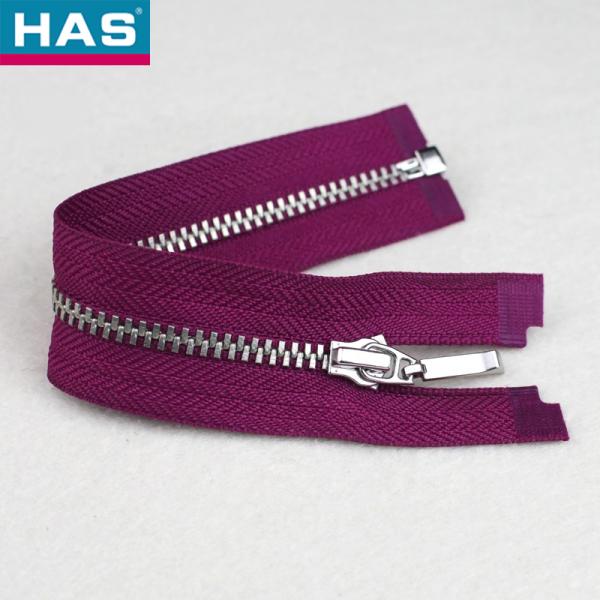 Quality #5 Closed-End Purple Nylon Zipper With Silver Teeth For Garment Or Bags for sale