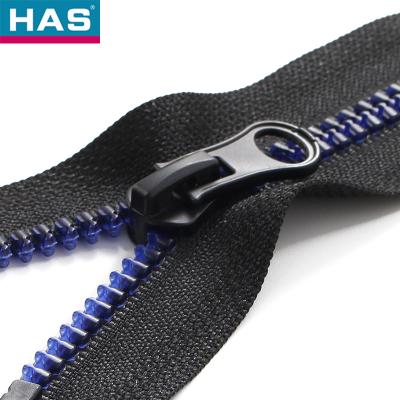 China #5 Resin Close-end Zipper with Black Plastic Rubber Teeth For Coat for sale