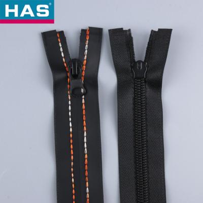 Cina # 5 Zipper impermeabile con apertura e doppia striscia doppio filo di colore zipper per abbigliamento in vendita