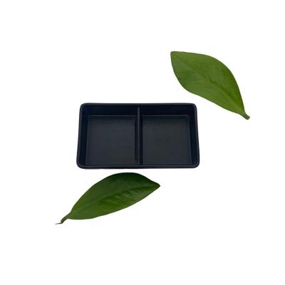 中国 無光沢の黒いキャンプのメラミン ソース皿の二重格子醤油はFDAを皿に盛る 販売のため