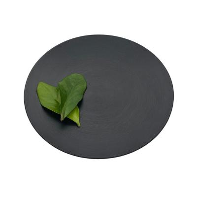 Cina Piastrina di insalata non tossica della melammina Matte Black Round Plate a 10 pollici in vendita