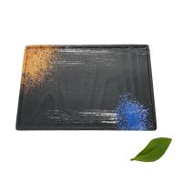 China Rectangle Shape Melamine Soup Plate Dinnerware Galaxy Pattern for sale
