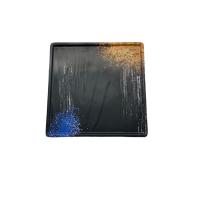 China 8'' Restaurant Hotel Melamine Dinnerware Square Shape Plate Galaxy Pattern for sale