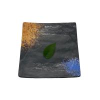 China Matte Black Beach Melamine Plates Square Dinnerware Anti Scratch for sale