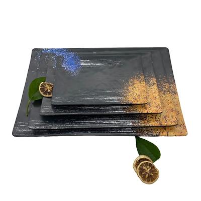 China Hotel de Rechthoek van 8 het Dinerplaten van de Duimmelamine met Hulptextuur Te koop