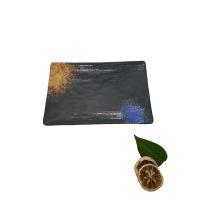 China Hotel 8 Inch Melamine Dinner Plates Rectangle With Reliefs Texture for sale