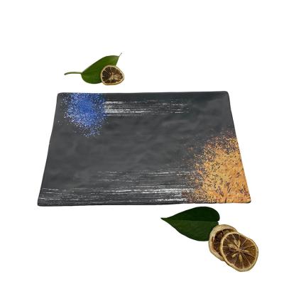 Cina Matte Black Melamine Soup Plate che i sollievi strutturano il rettangolo ha modellato i piatti in vendita