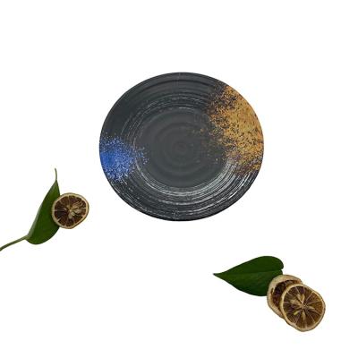 China Matte Black Restaurant Melamine Dinner plateert 7“ Heet Pottenvaatwerk Te koop