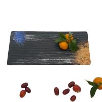 China Rectangle Melamine Camping Plates Set Smooth With Galaxy Pattern for sale