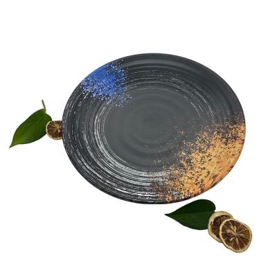 China Het vlotte Diner van de Huismelamine plateert“ Ronde Vorm 11 met Strookmelkweg Te koop
