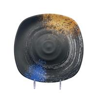 China 10.8'' Restaurant Square Melamine Dinner Plates Dinnerware Galaxy Pattern for sale