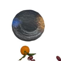 China Restaurant Personalised Melamine Round Plate Anti Scratch Galaxy Pattern for sale