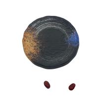 China Round 12 Inch Melamine Picnic Plates Dinnerware Galaxy Pattern for sale