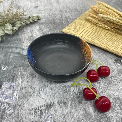 Cina Japanese Restaurant Udon Melamine Black Bowl Unbreakable Galaxy Pattern in vendita
