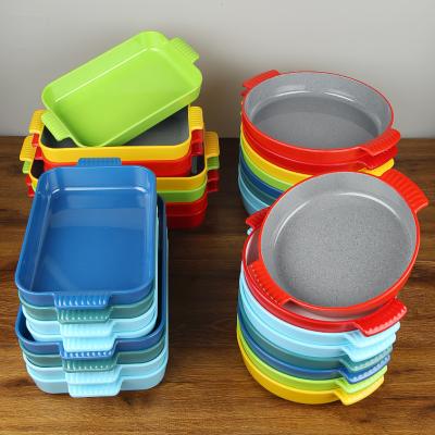 Cina Scratch Resistant Double Color Melamine Dinner Plates Dishwasher Colorful Dinnerware in vendita