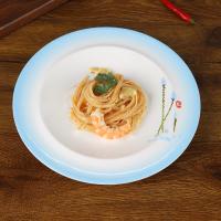 China Blue Melamine Dinner Plates With Pattern In Two Colors Dishware Safe Ceramic Finish for sale