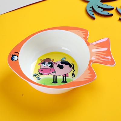 Cina Lead Free 100% Melamine Dinnerware Sets Stain Resistant Bamboo Fibre Material in vendita