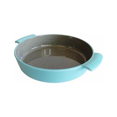 Cina Restaurant Dinnerware Serving 10inch Cheap Bulk White Melamine Deep Plate Casserole With Handle in vendita