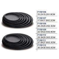 China Temperature Resistant and Durable Matte Black Dinnerware Plates with Melamine for sale