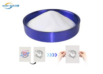 China 80-200 micrones 1 kg de DTF blanco Pólvora fina de pegamento PU 20 kg de Pólvora de prensado en caliente en venta