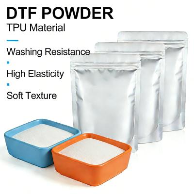 China White DTF Hot Melt Powder with Soft Feel, High Elasticity, and Low-Temperature Processability for Textile Applications for sale