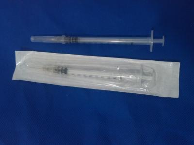 China 0.5/1ml with 26G needle Three Parts Medical Disposable Syringe in PE or blister bagwith CE ISO for single use for sale
