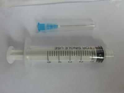 China 5ml with needle Three Parts Medical Disposable Syringe in PE or blister bagwith CE ISO for single use for sale
