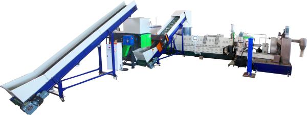 Quality Vertical Single Screw Extruder Customized PP Woven Bag Recycling Machinery 250kg/Hr for sale