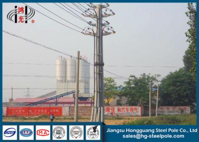 중국 220KV 25FT - 오버랩/플랜지 연결을 가진 다각형 튼튼한 전기 강철 폴란드가 45FT에 의하여 직류 전기를 통했습니다 판매용