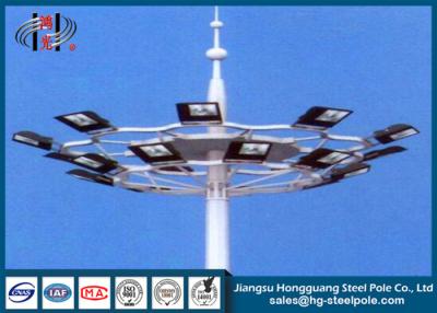 China Slip Joint Round High Mast Lighting Post , Outdoor Lighting Pole for sale