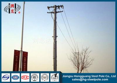China Línea de transmisión tubular de acero de postes los 35ft acero poste tubular con la conexión del reborde en venta