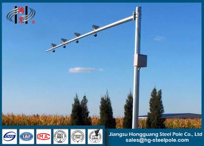 H6.8m Camera Steel Tubular Poles , Monitor Galvanised Poles