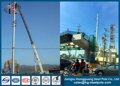 China Anti Corrosion Conical Galvanised Steel Power Transmission Poles 138KV for sale