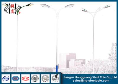 China Metal Hot Dip Galvanized Street Lamp Pole Single Arm For Road Lighting for sale