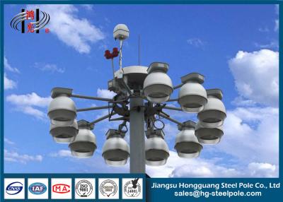 Powder Coated 1000W Flood Lighting High Mast Light Pole with Lifting System