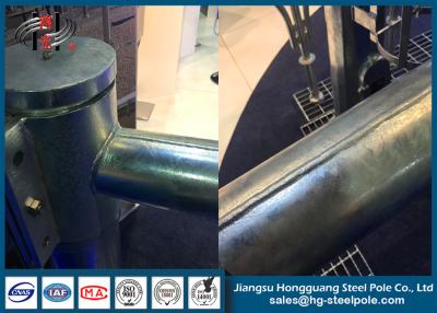 China Hot Dip Galvanized Steel Pole For Over Headline Project Q345 , Flange Connection for sale