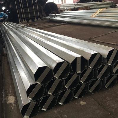 China Tapered Gr65 Steel Power Pole 10KV - 500KV Electrical Power Pole Transmission Line Pole for sale