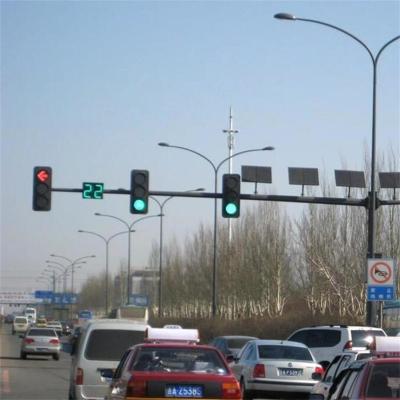 China Hot Roll Steel Round Tapered Traffic Signal Pole for Pedestrian Crossing for sale