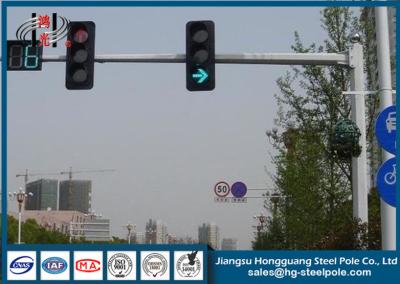 China RAL Powder Coating Telescopic Traffic Lighting Post Single Arms For Crossing Road for sale