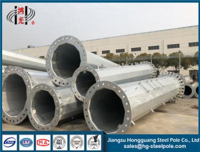 China Electrical Q345 Steel Tubular Pole Power Transmission Pole With Base Plate for sale